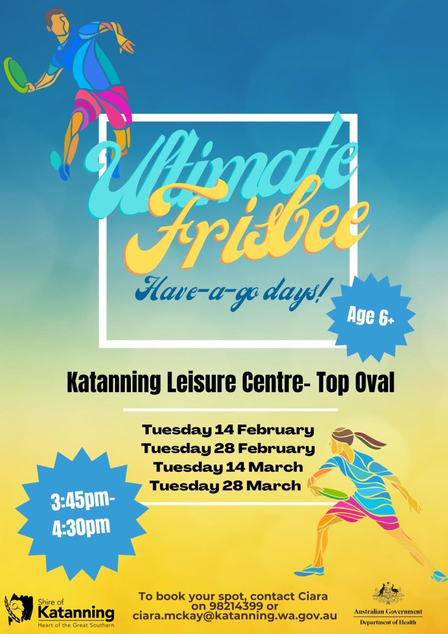 Ultimate Frisbee: Have-a-go days! » Shire of Katanning